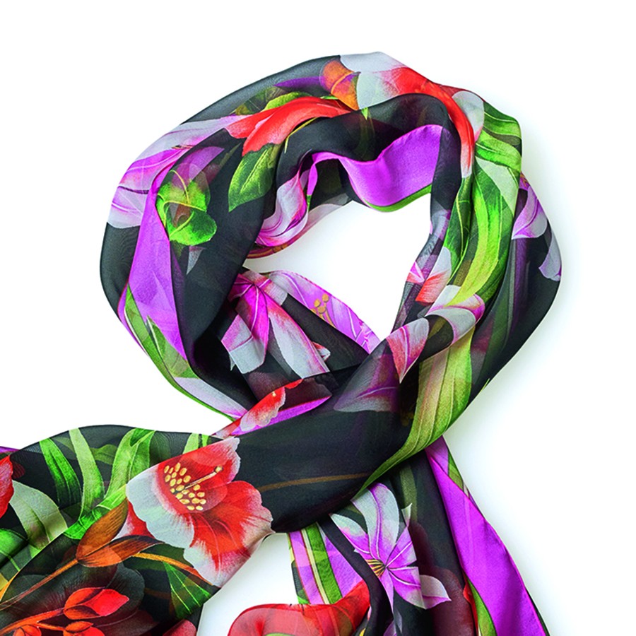 stole silk 100% habotai multicolor