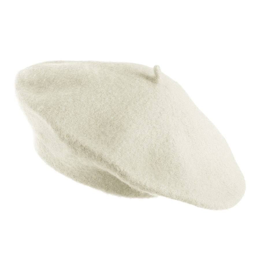 Red French beret in 100% wool felt fabric